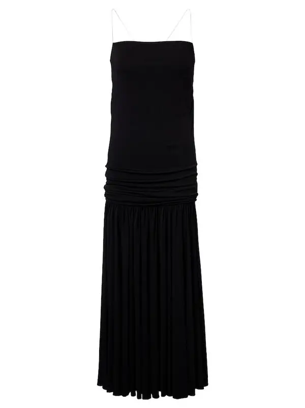 Jacquemus Abiha Gathered Midi Dress - Black