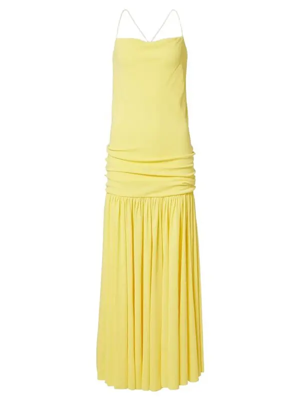 Jacquemus Abiha Gathered Midi Dress - Yellow