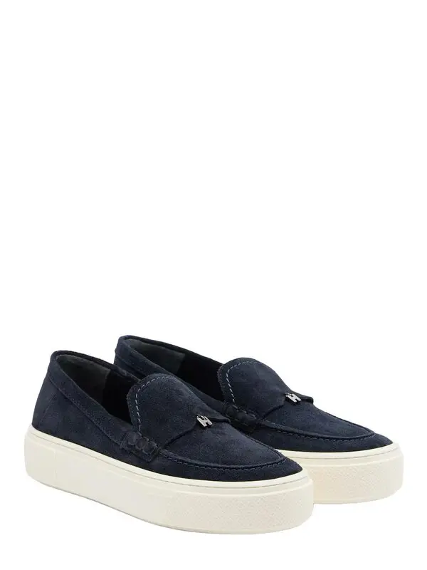 Hogan H705 Suede Slip-on Shoes - Blue