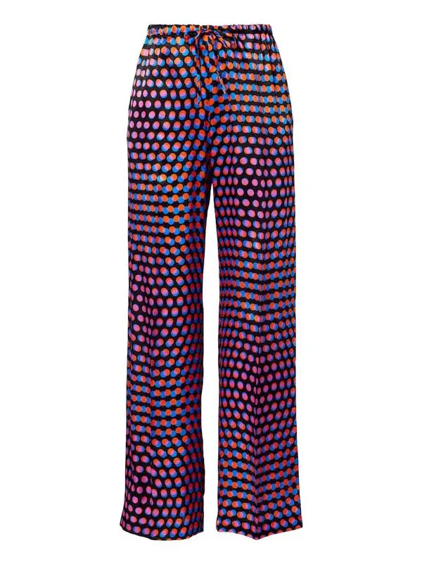 Dries Van Noten Polka-dot Silk Wide-leg Pants - Black