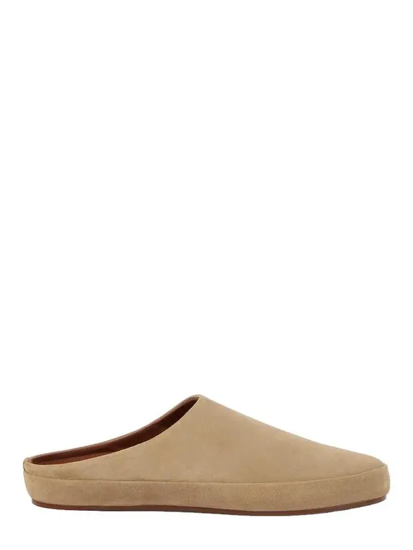 Loro Piana Tomori Walk Suede Mules - Beige