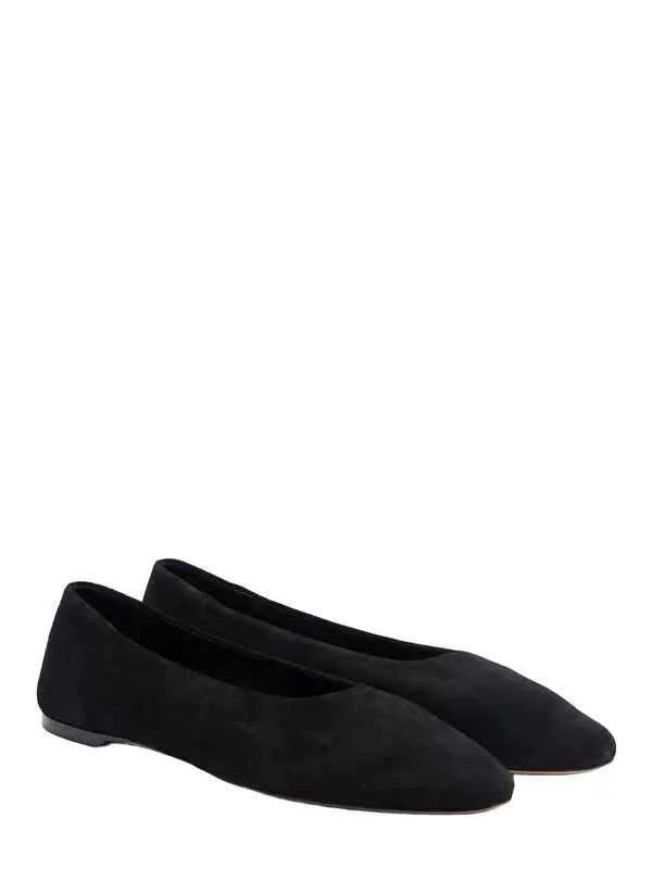 TOTEME Suede Ballet Flats - Black