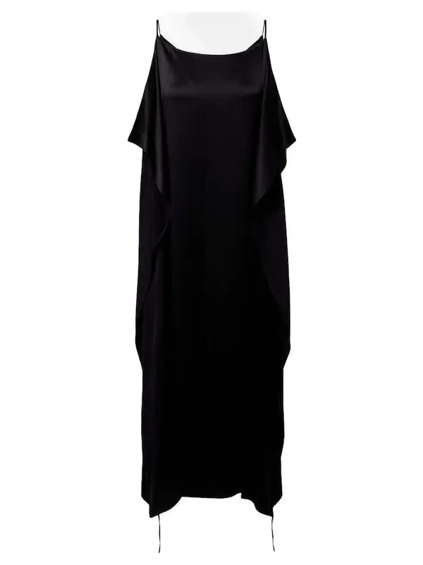 THE ROW Kylo Ruffled Silk Maxi Dress - Black