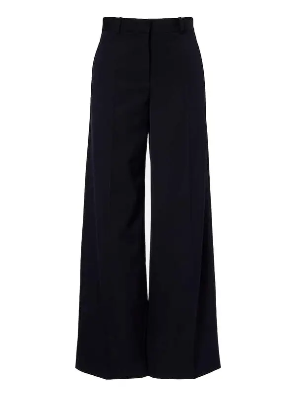 THE ROW Dender Wool Gabardine Wide-leg Pants - Blue