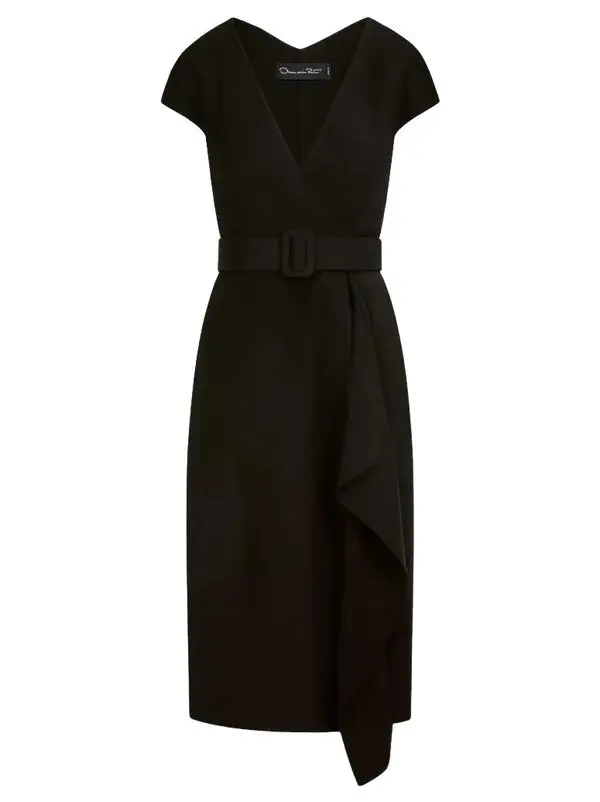 Oscar De La Renta Wool-blend Pencil Dress - Black