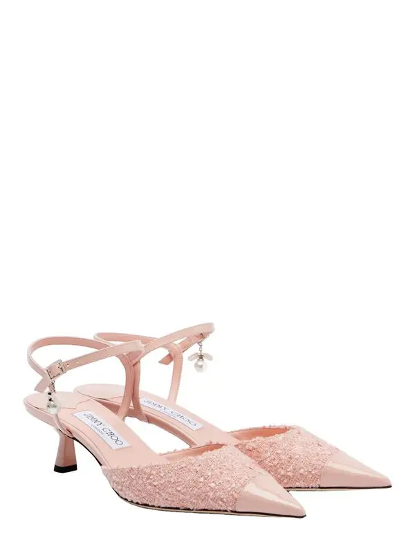 JIMMY CHOO Aren Tweed Slingback Pumps - Pink