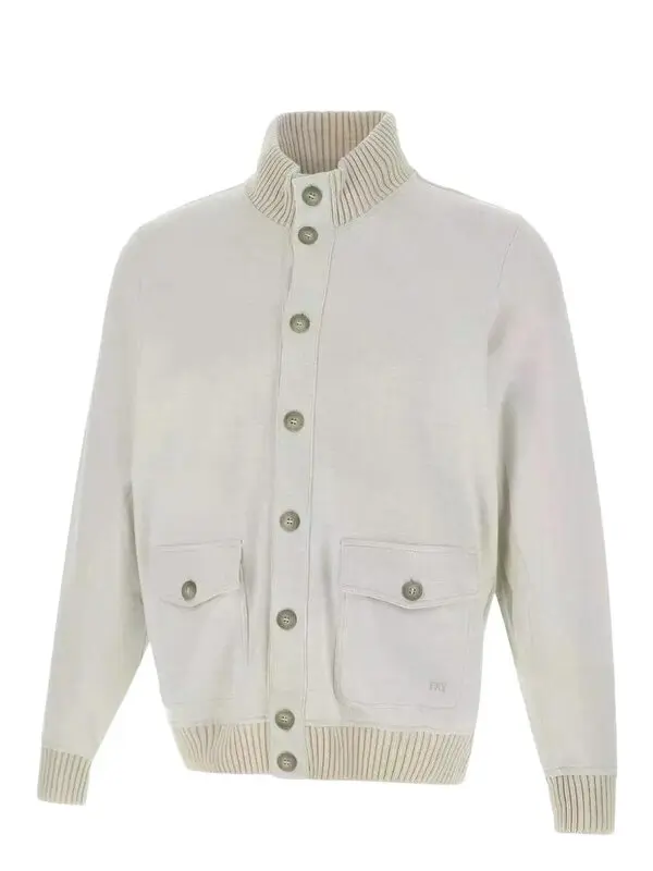 FAY Ribbed Trim Jacket With Flap Pockets - Neutrals