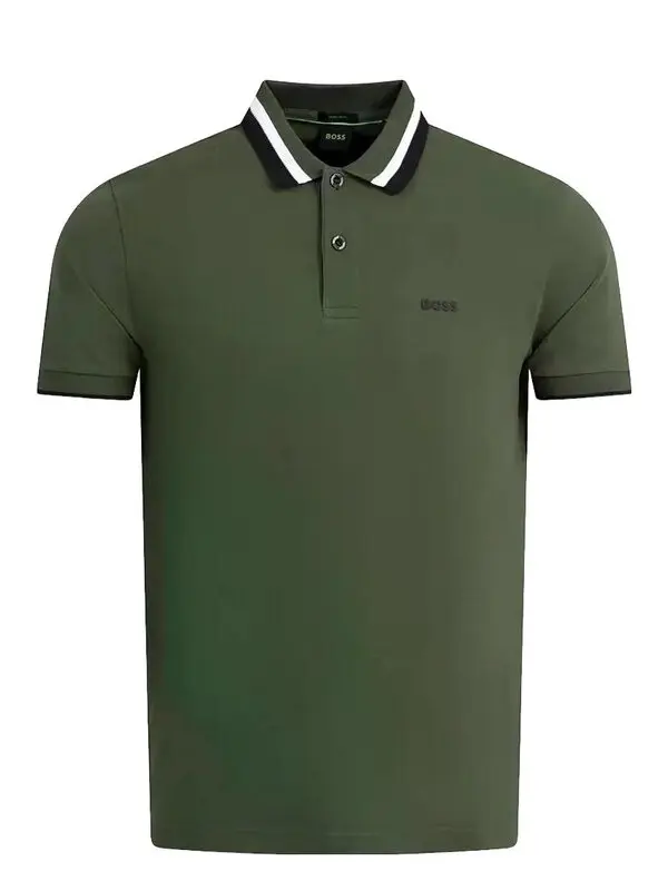 Hugo Logo Button Polo Shirt - Green