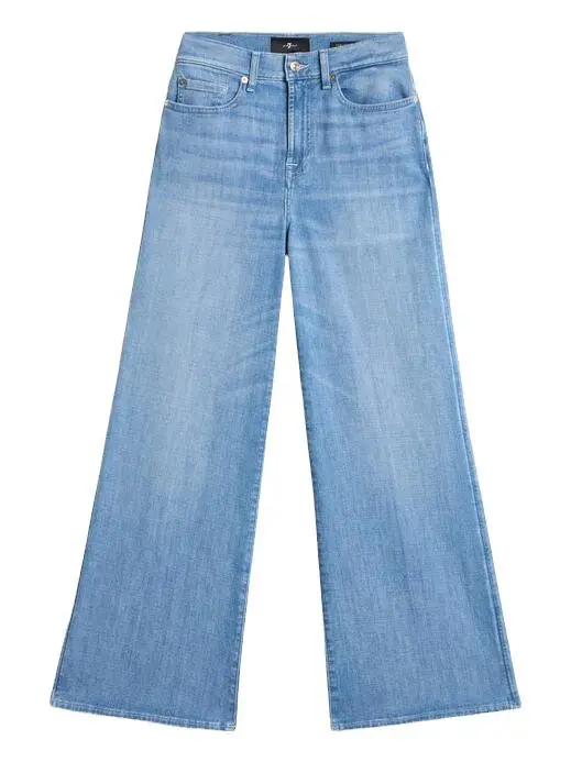 7 For All Mankind Lotta Ankle Wide Leg Jeans - Natural