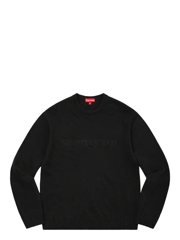 Supreme Embossed Crewneck Sweater - Black