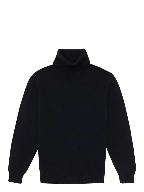 Palm Angels Curved Logo Turtleneck Sweater - Black