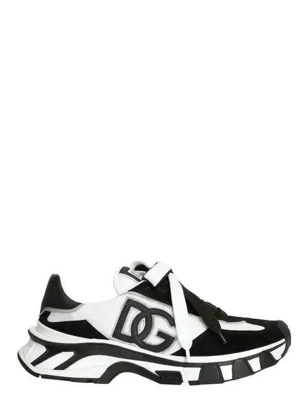Dolce & Gabbana Dg Country Road Nylon And Leather Sneakers - White