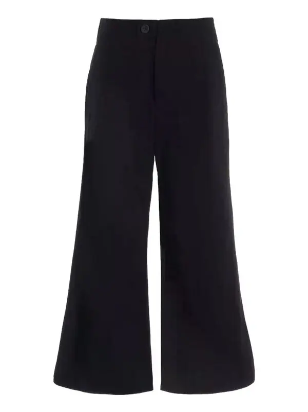 Yohji Yamamoto Wide-leg Trousers With Button Detail - Black
