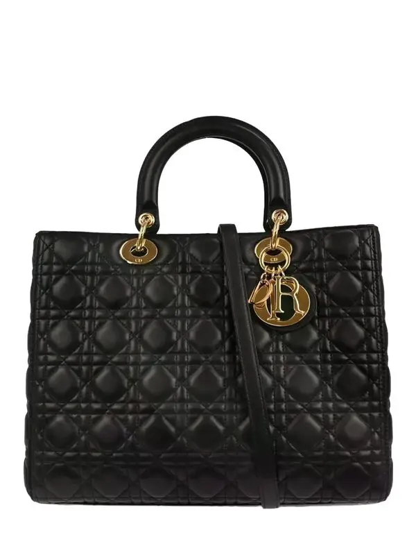 Dior 2015 Large Lady Cannage Tote Bag - Black