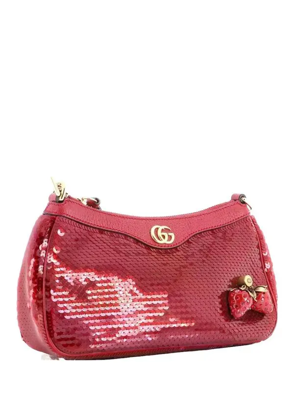 Gucci Strawberry Ophidia Shoulder Bag Sequins Small Crossbody Bag - Red