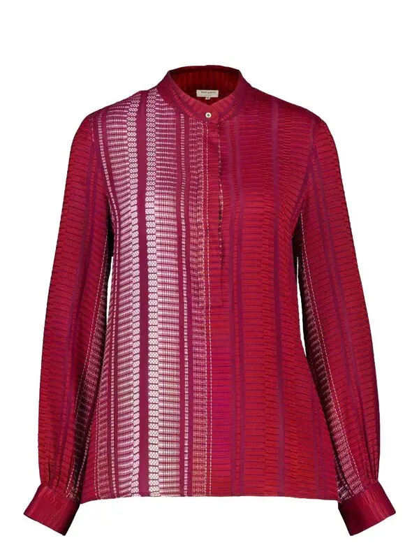 Zeus+dione Hera Striped Silk Blouse - Red