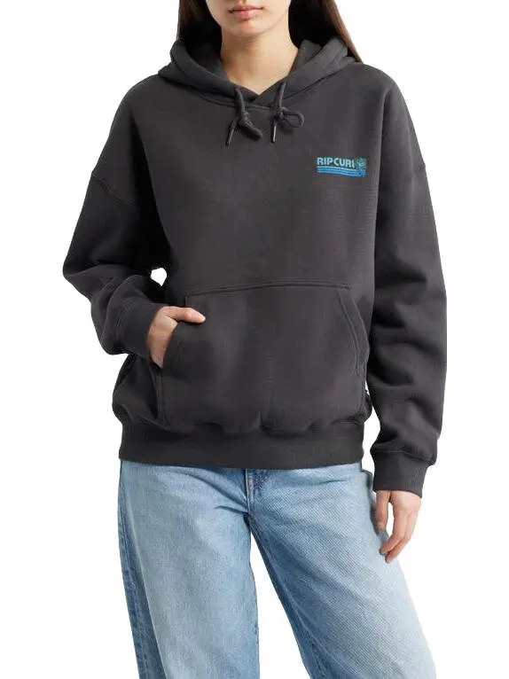 Rip Curl Relaxed-fit Heritage Hoodie - Washed Black