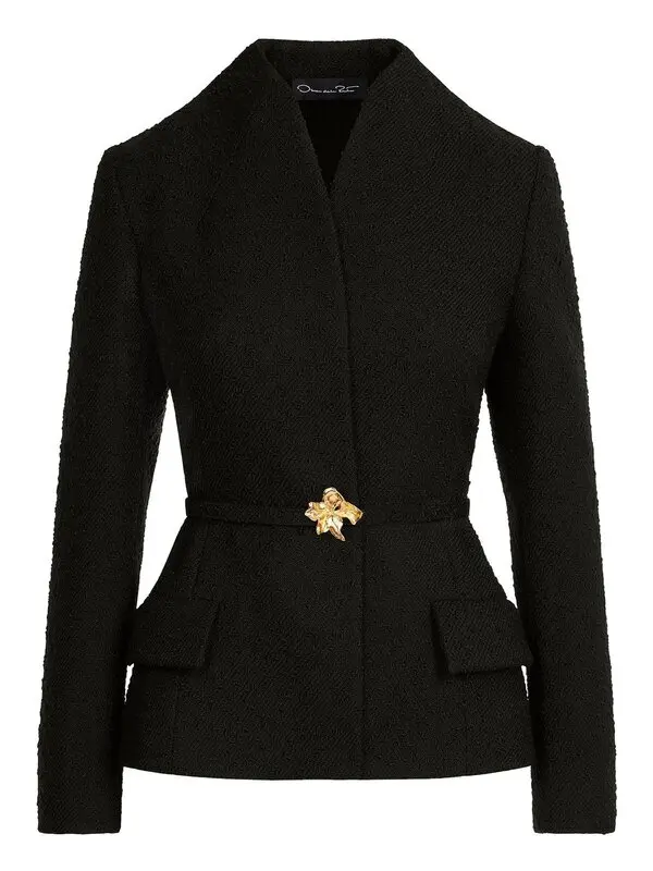 Oscar De La Renta Belted Tweed Jacket - One-color