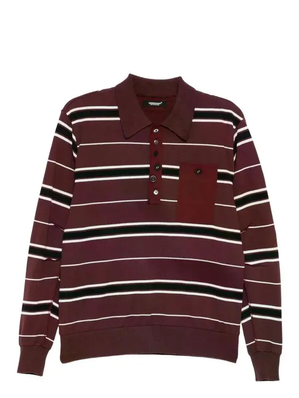 Undercover Striped Polo Shirt - Red