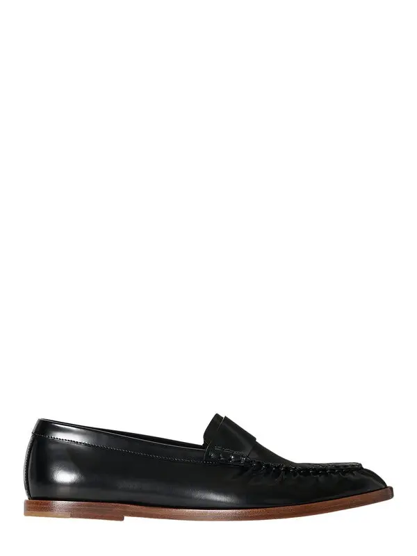 THE ROW Leather Loafers - Black