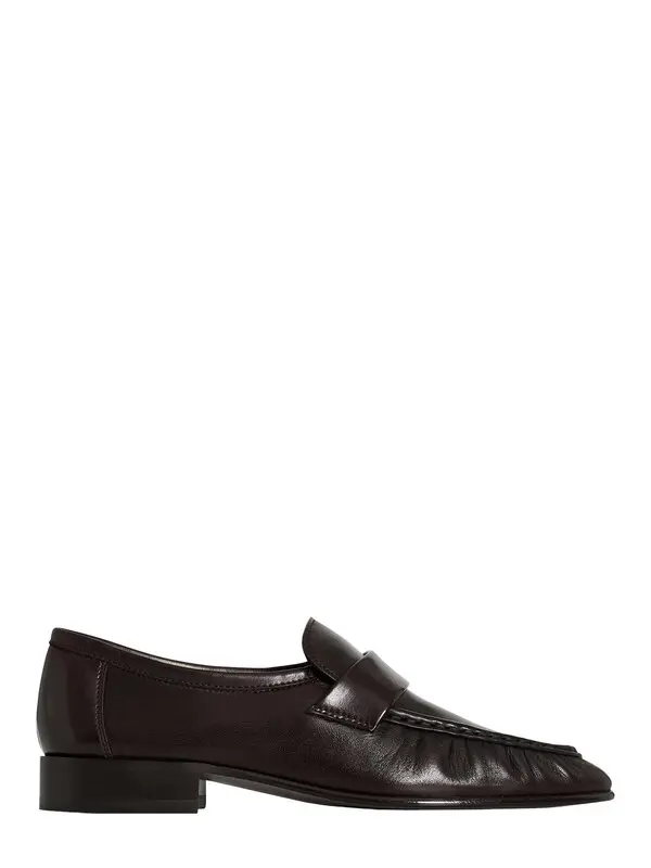 THE ROW Nappa Leather Loafer - Brown