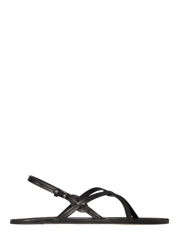 THE ROW Malick Leather Sandals - Black