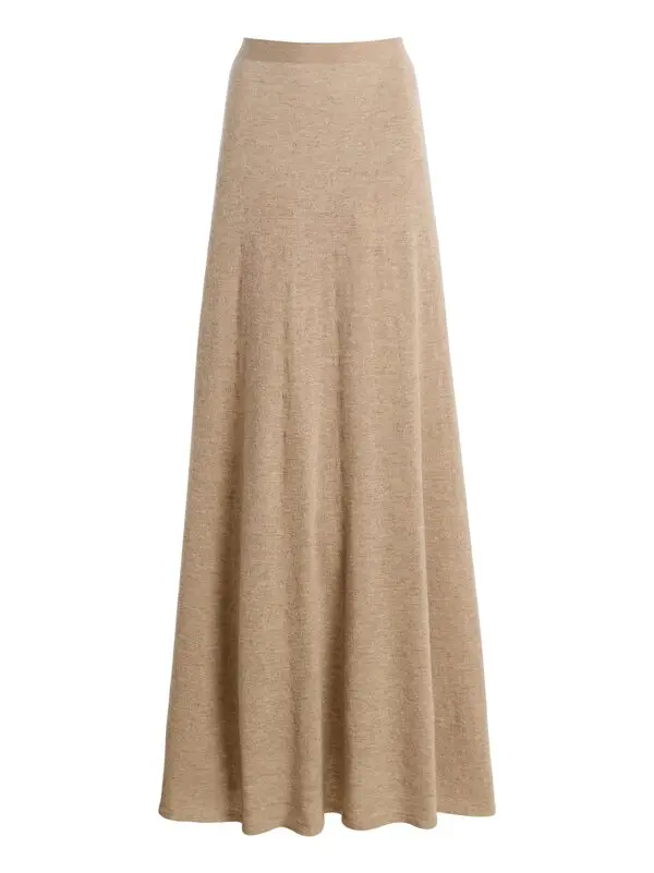 THE ROW Noella Cashmere Knit Skirt - Neutral