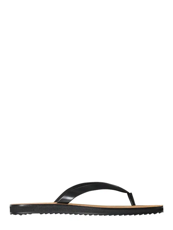 THE ROW City Leather Flip Flop Sandals - Black