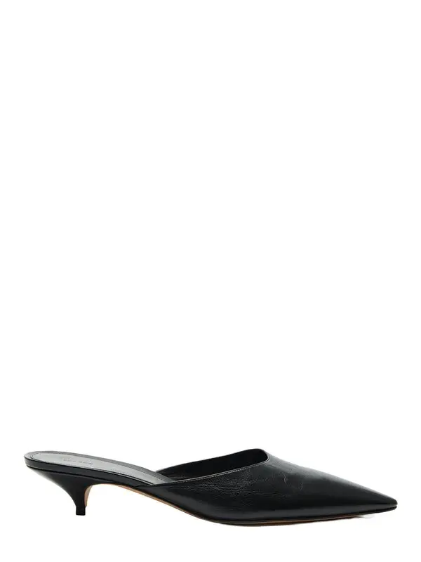 THE ROW Liisa Ii Leather Mules - Black