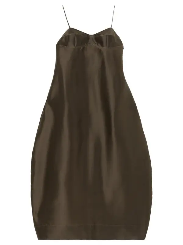 RÓHE Sheer Silk-organza Bustier Volume Midi Dress - Brown