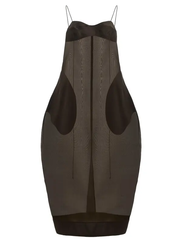 RÓHE Sheer Silk-organza Bustier Midi Dress - Brown