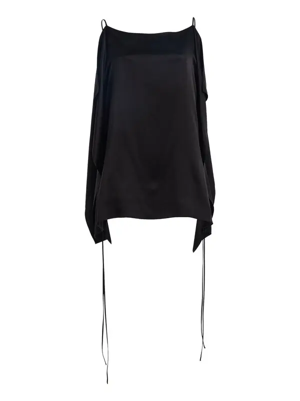 THE ROW Koray Silk Satin Top - Black