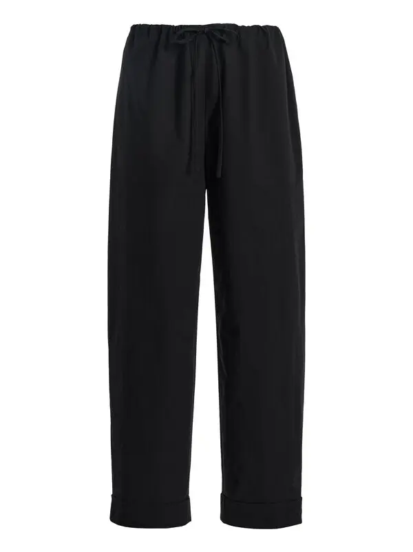 THE ROW Delano Vintage Cotton Pants - Black