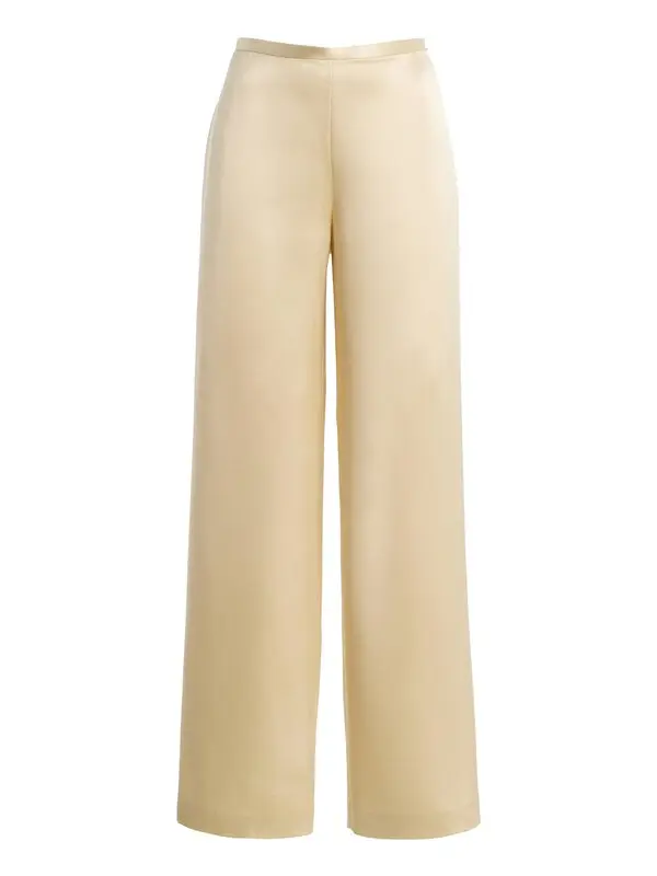 THE ROW Ardyn Silk Satin Pants - Yellow