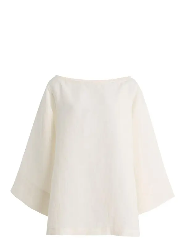 THE ROW Junia Washed Linen Top - White