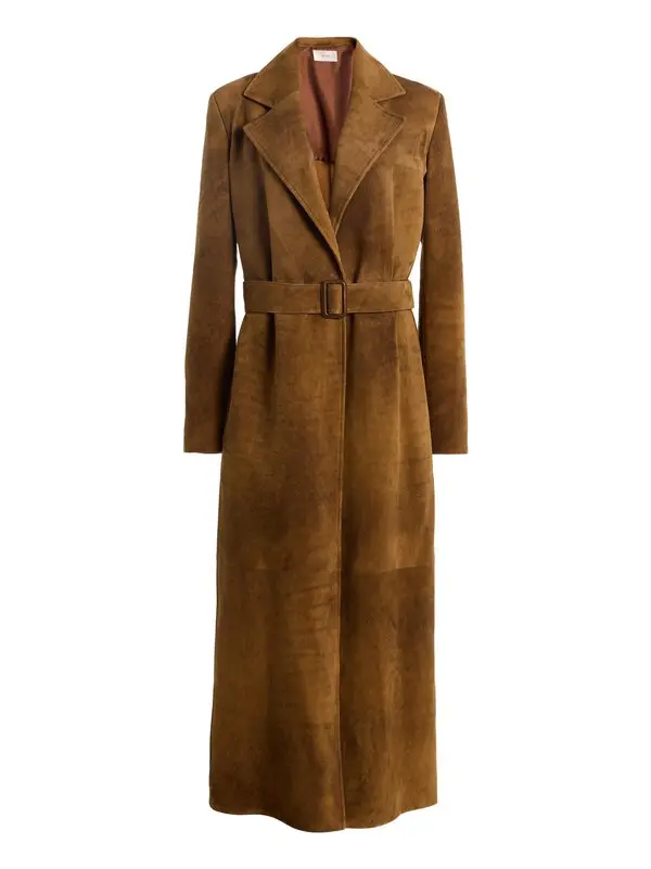 THE ROW Raisa Suede Trench Coat - Brown