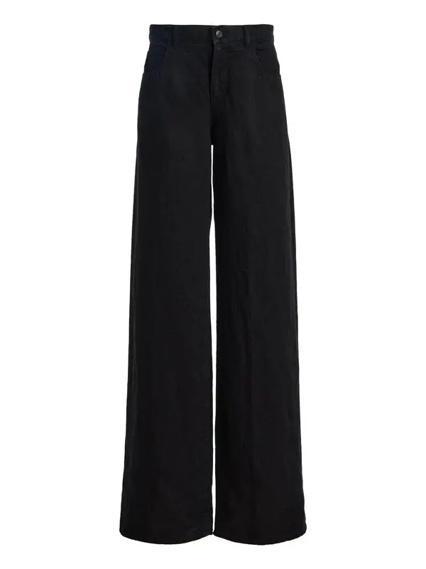 THE ROW Eglitta Linen Straight-leg Jeans - Black