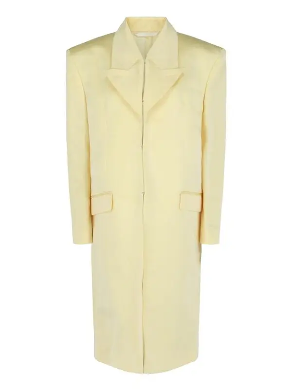 Givenchy Silk Satin Longline Coat - Butter