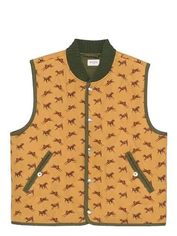 BODE Crittendon Quilted Vest - Brown Green