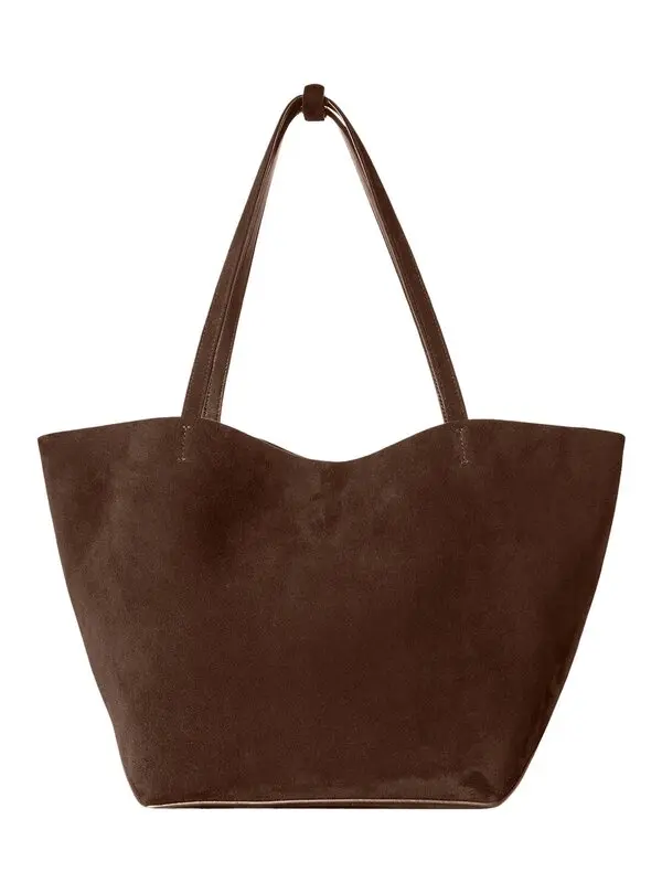 THE ROW Park Three Edge Suede Tote Bag - Brown