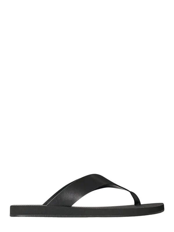 THE ROW Dune Leather Ginza Sandals - Black