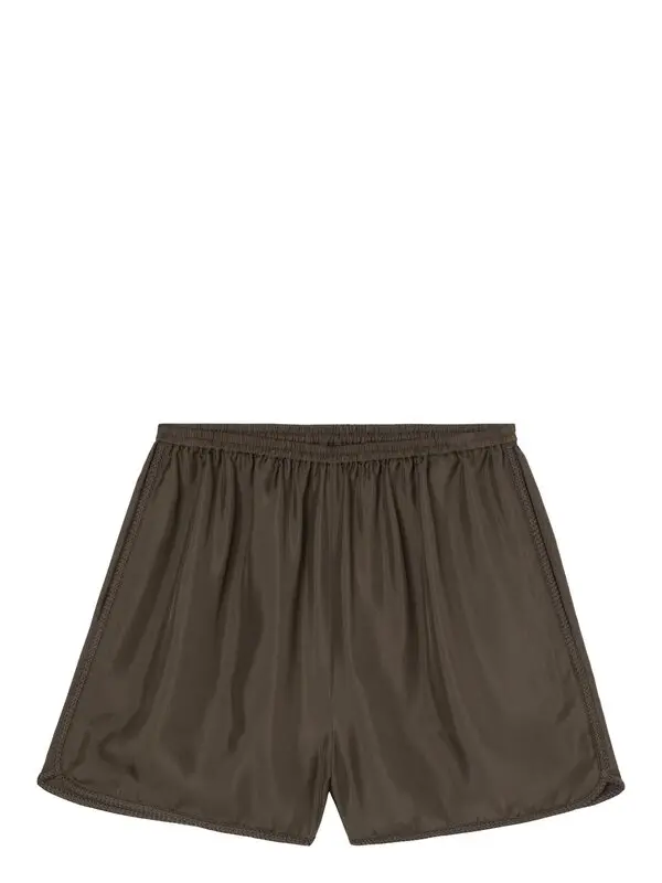 RÓHE Taped Silk Shorts - Brown
