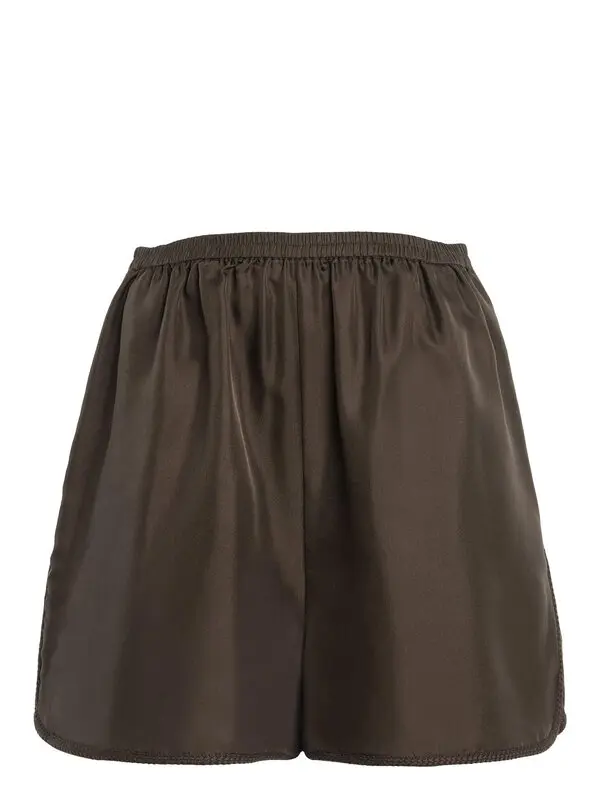 RÓHE Taped Silk Shorts - Brown