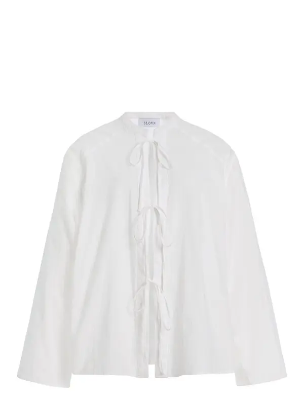 SLOAN Cotton Voile Tie Tunic - White