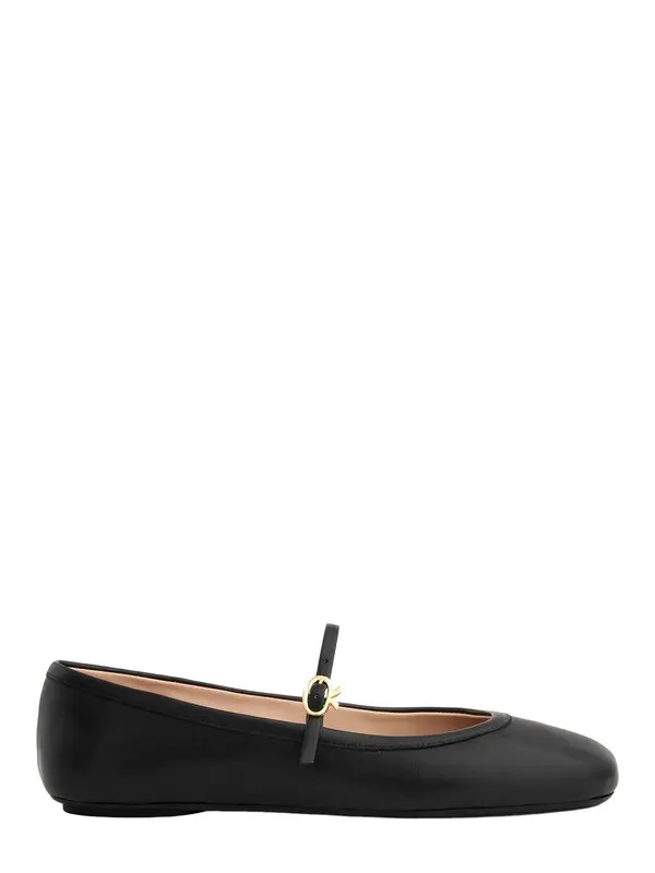 GIANVITO ROSSI Carla Leather Ballet Flats - Black