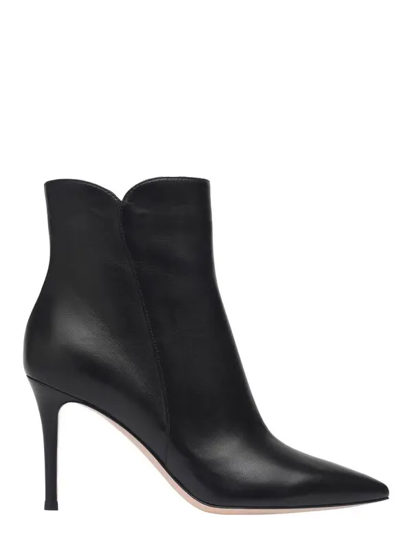GIANVITO ROSSI Levy Leather Ankle Boots - Black