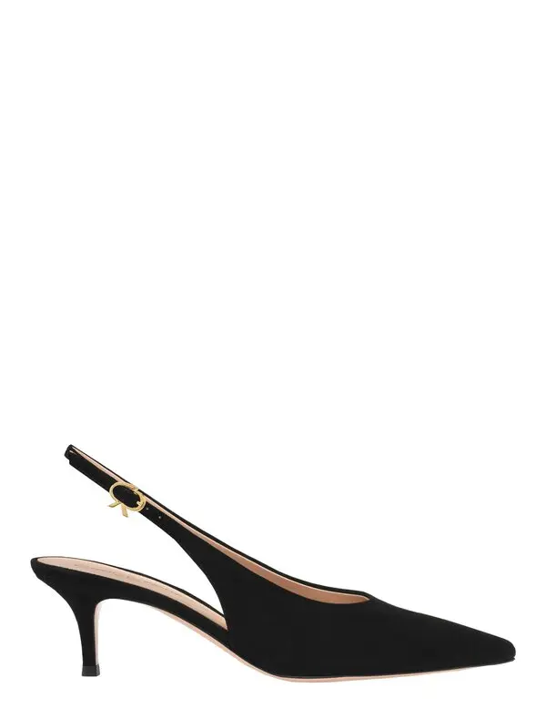 GIANVITO ROSSI Robbie Suede Slingback Pumps - Black