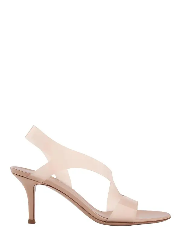 GIANVITO ROSSI Metropolis Plexi Slingback Sandals - Neutral