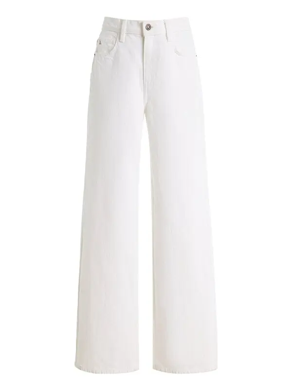 Lafayette 148 New York L148 Denim Wyckoff Wide-leg Jeans - White