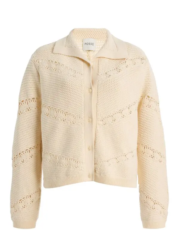 Posse Dylan Crocheted Cardigan - Ivory
